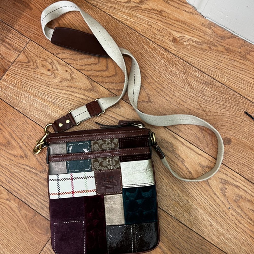 Coach Holiday Limited Edition Patchwork Crossbody Blu… - Gem